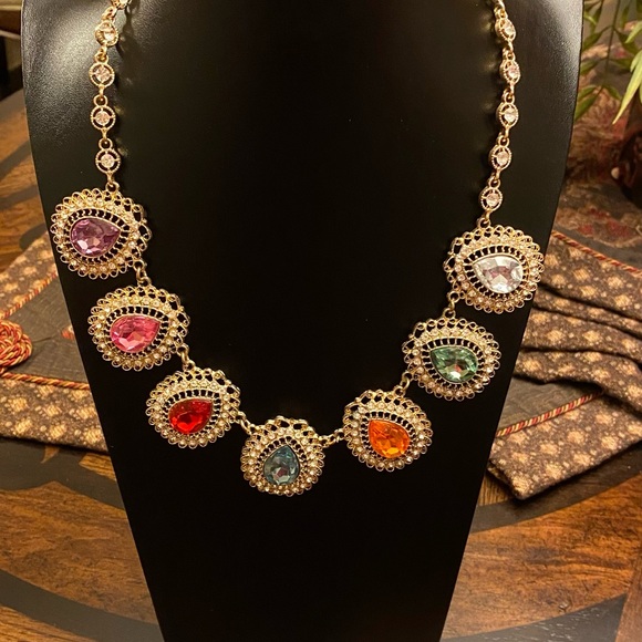 Jewelry | Multi Colored Medallion Necklace With Ornate Design | Poshmark